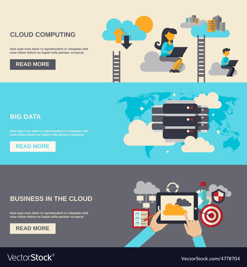 Cloud computing banner Royalty Free Vector Image Cloud computing banner Royalty Free Vector Image