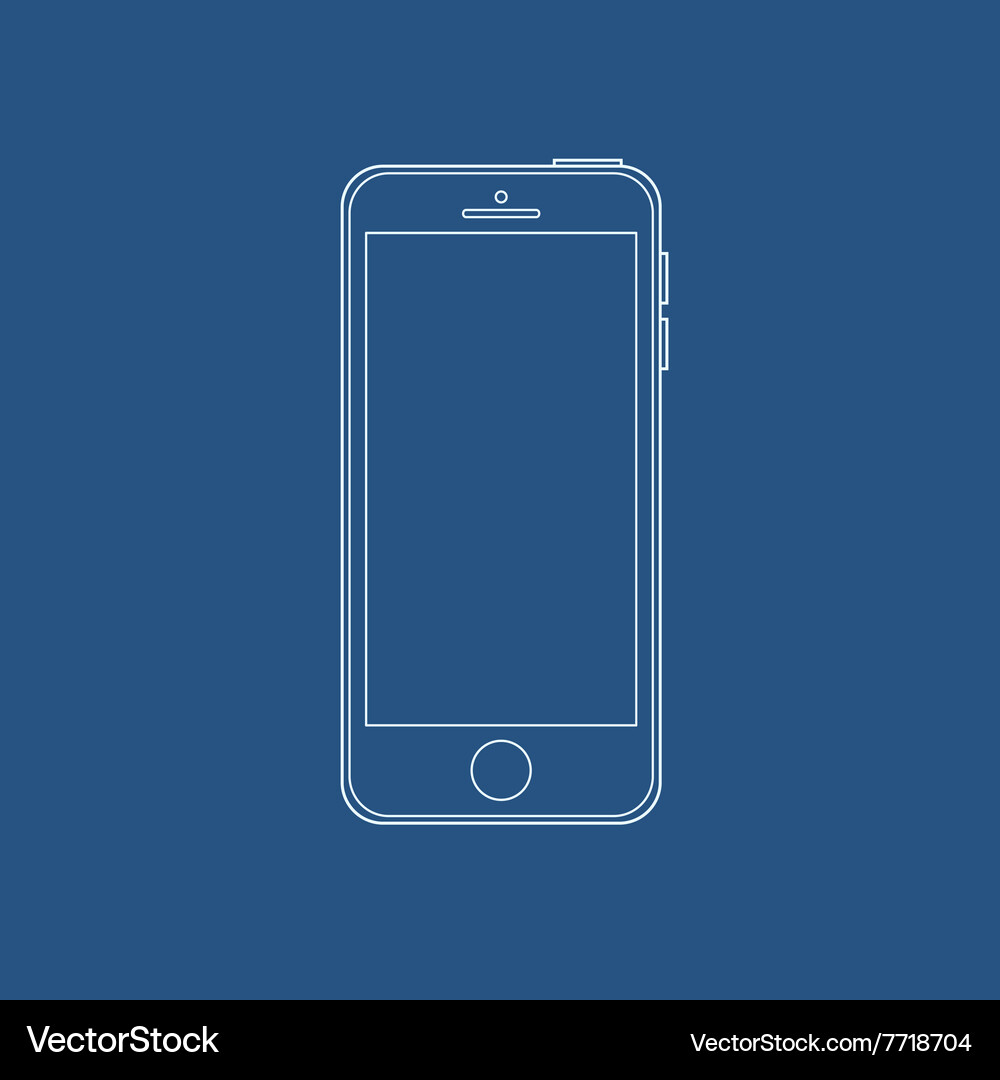 Smartphone Outline Icon - Simple Style Royalty Free Vector