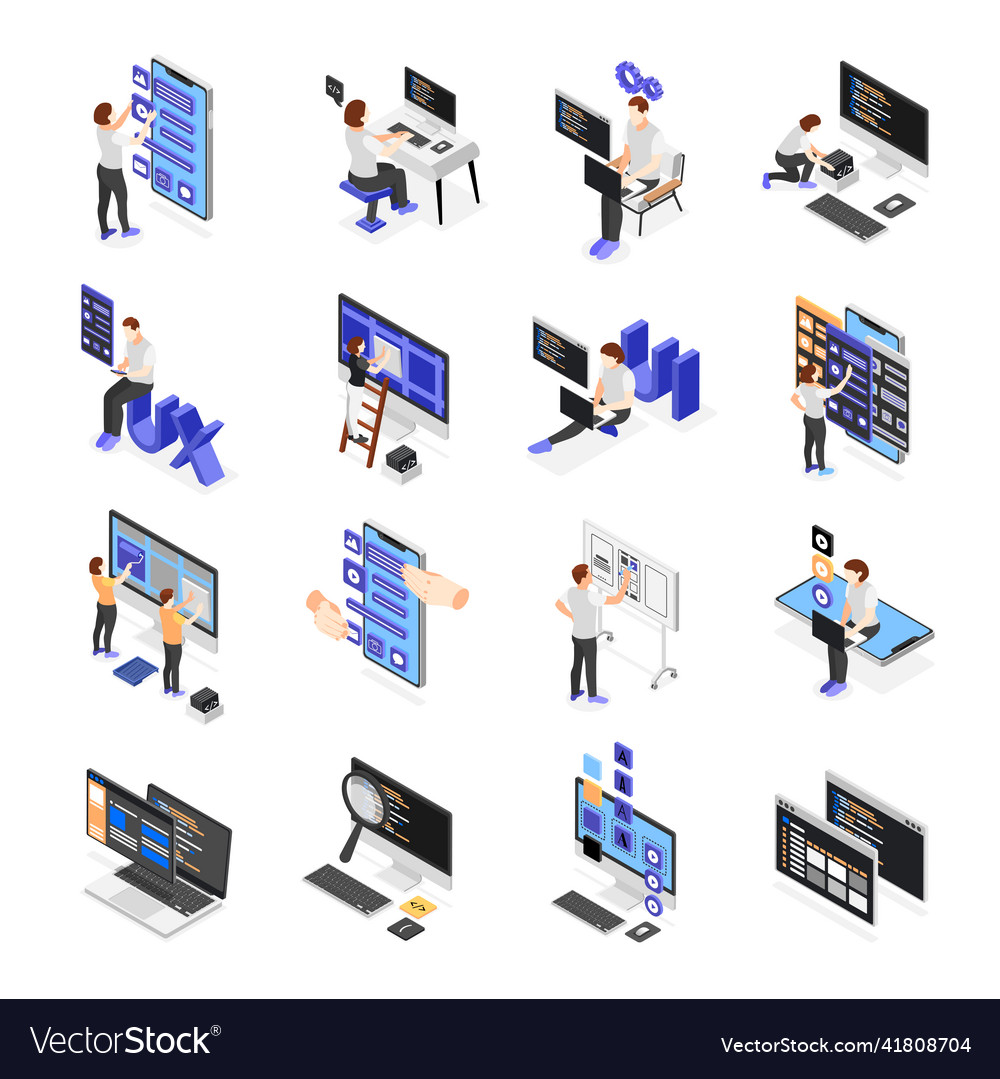 User interface development set Royalty Free Vector Image