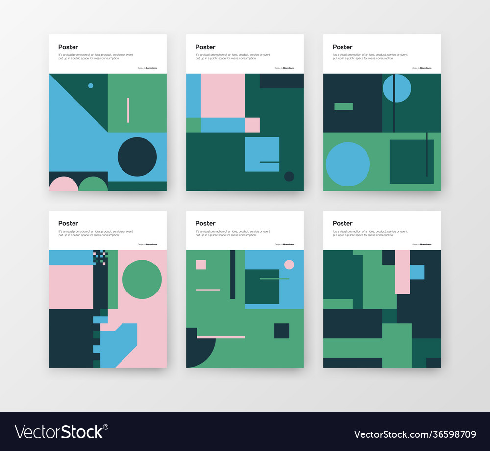 Bauhaus design poster mockup collection Royalty Free Vector
