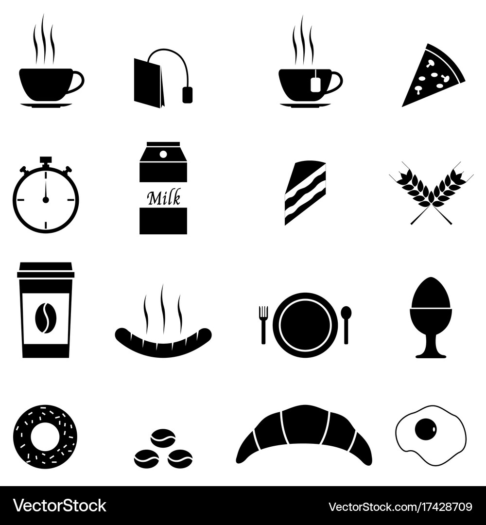 Breakfast icons set Royalty Free Vector Image - VectorStock