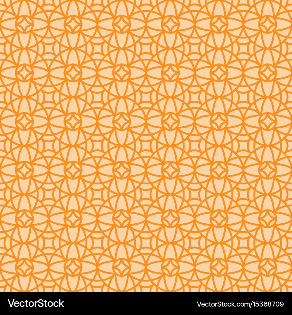 Orange linear arabic ornamental pattern Royalty Free Vector