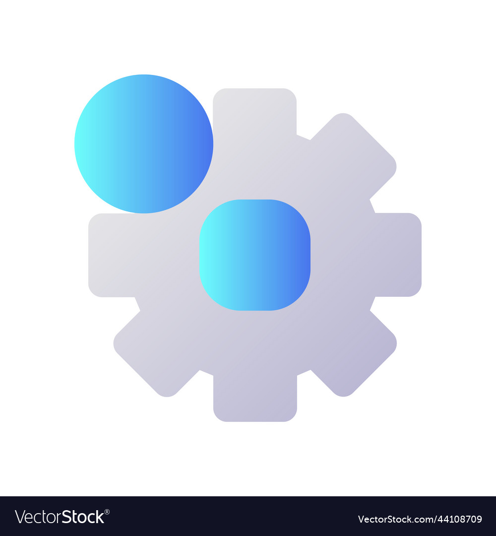 Settings notification pixel perfect flat gradient Vector Image