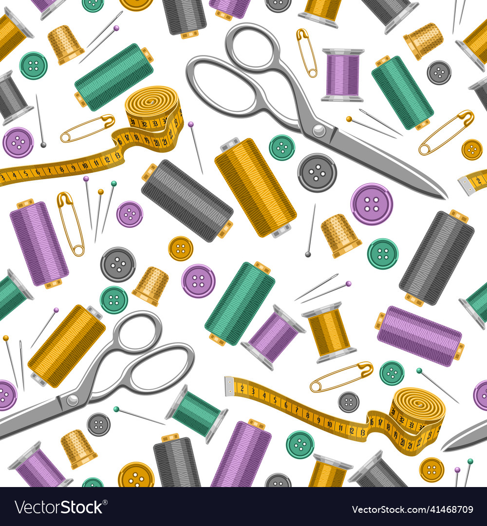 Sewing Seamless Pattern Royalty Free Vector Image