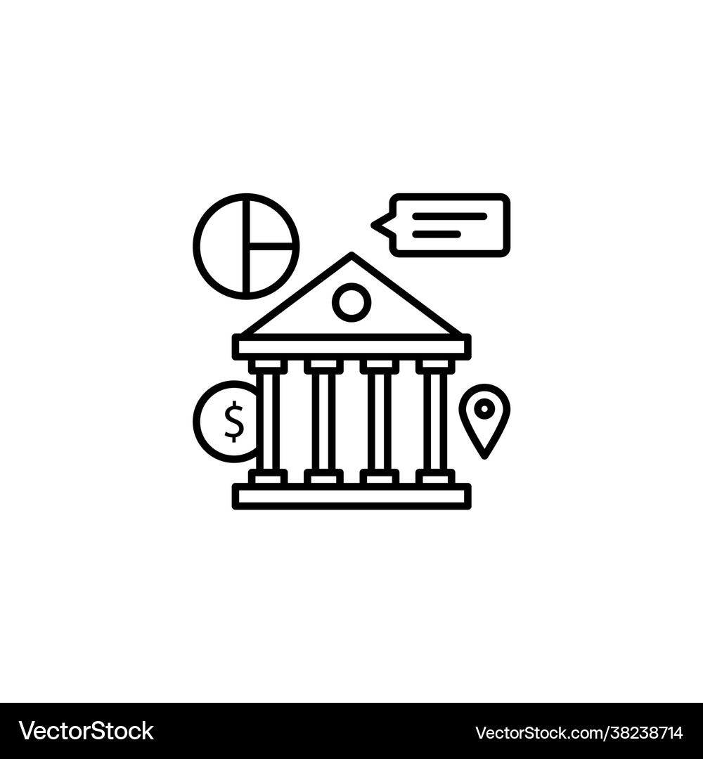 Bank wire transfer icon in logotype Royalty Free Vector