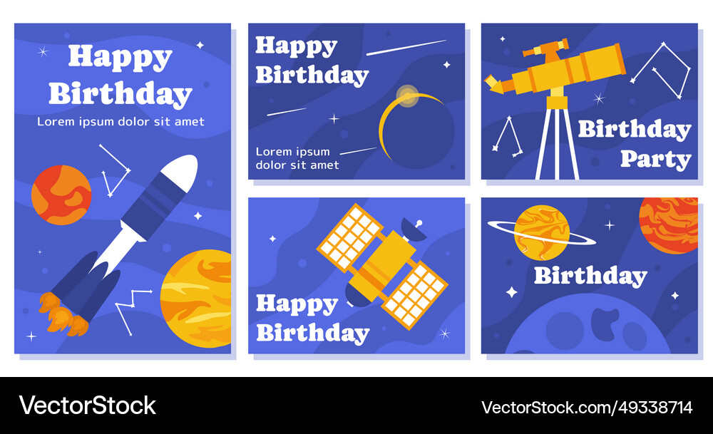 Birthday astrology posters set Royalty Free Vector Image