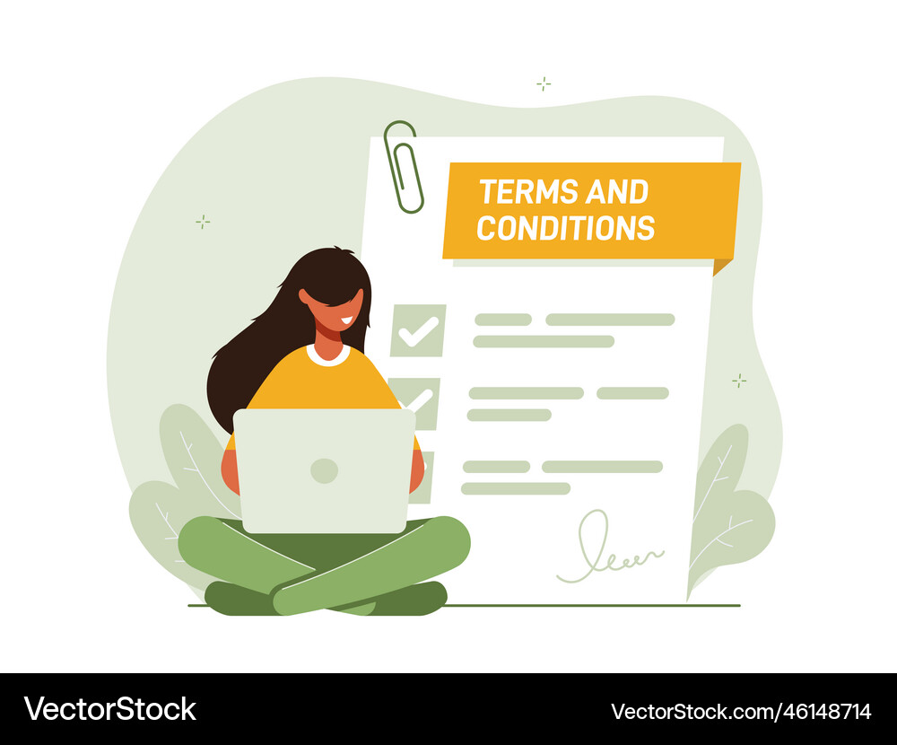 Contract character gets acquainted Royalty Free Vector Image