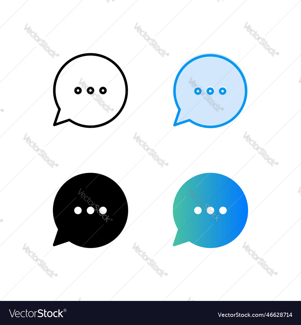 Flat chat message bubbles icon isolated on white Vector Image