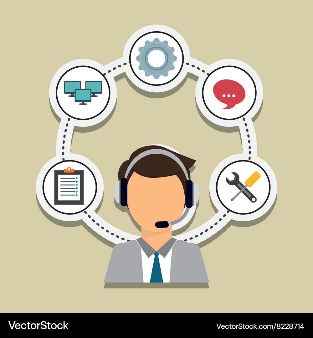 Technical service and call center icon design Vector Image