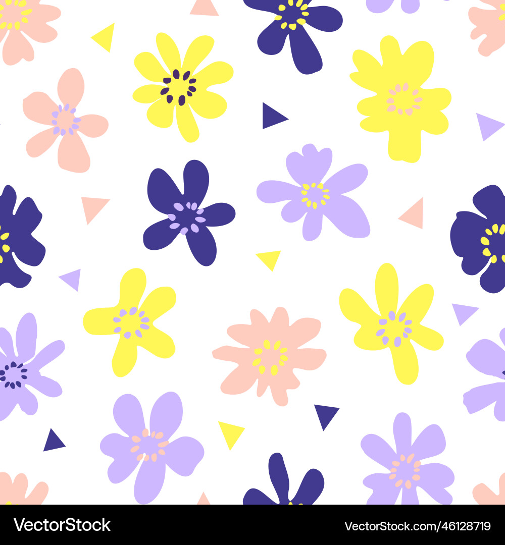 Doodle drawing abstract floral seamless surface Vector Image