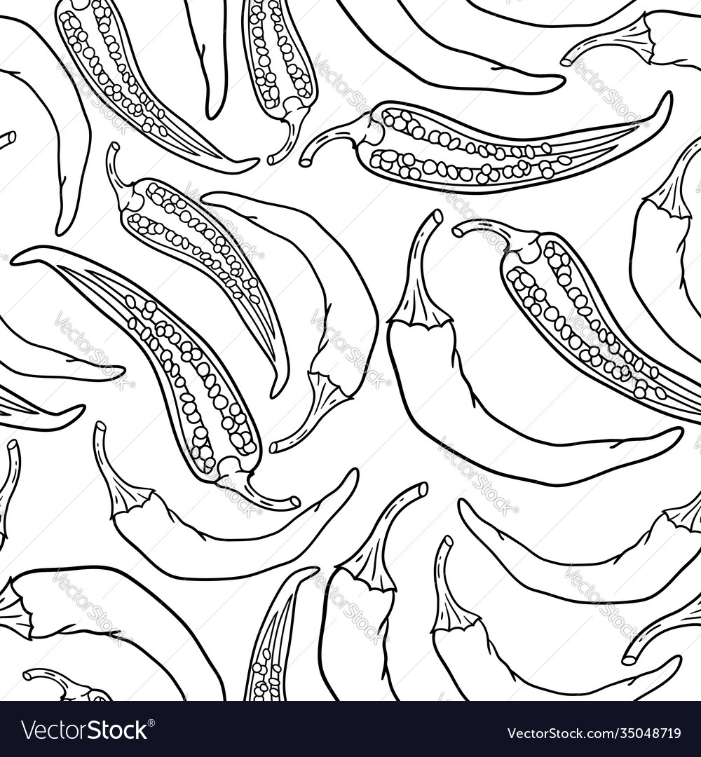 Pepper Seamless Pattern Royalty Free Vector Image