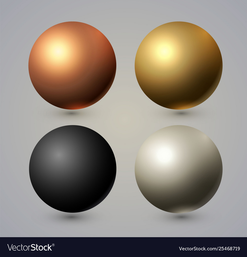 Realistic spheres set with reflection gold Vector Image Realistic spheres set with reflection gold Vector Image