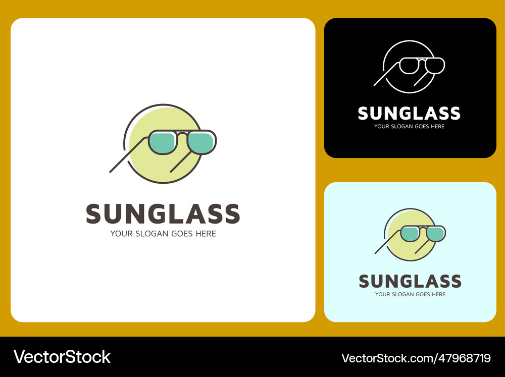 Sunglass logo design template Royalty Free Vector Image