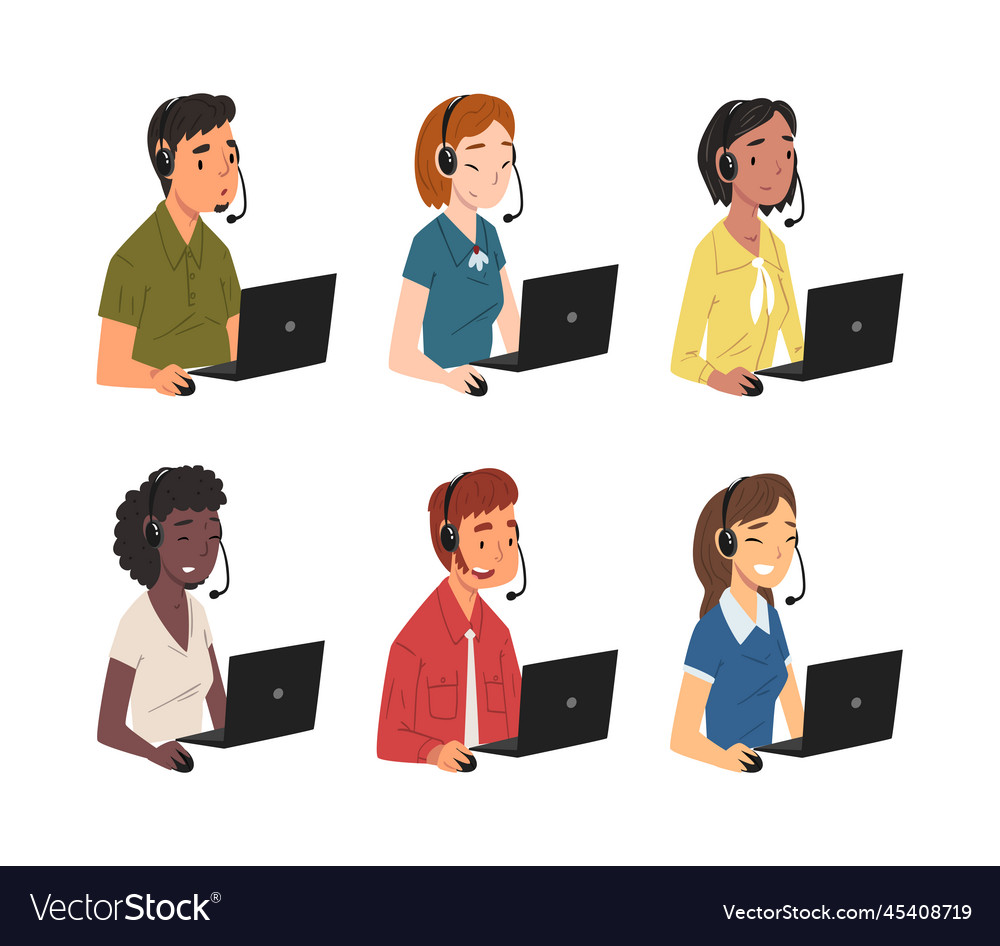 Support service operators with headsets consulting