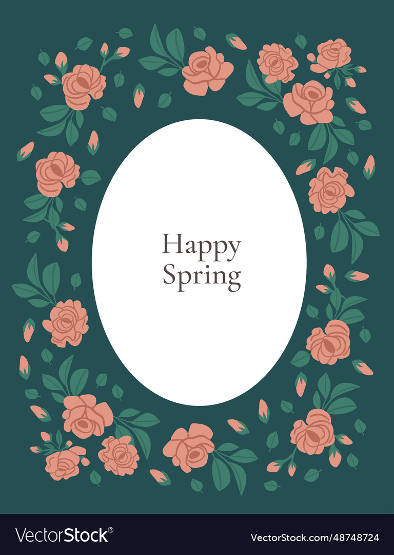 Beautiful frame with roses and placeholder text Vector Image Beautiful frame with roses and placeholder text Vector Image