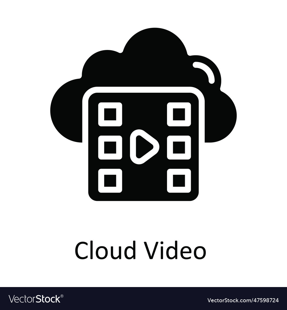 Cloud video solid icon design Royalty Free Vector Image