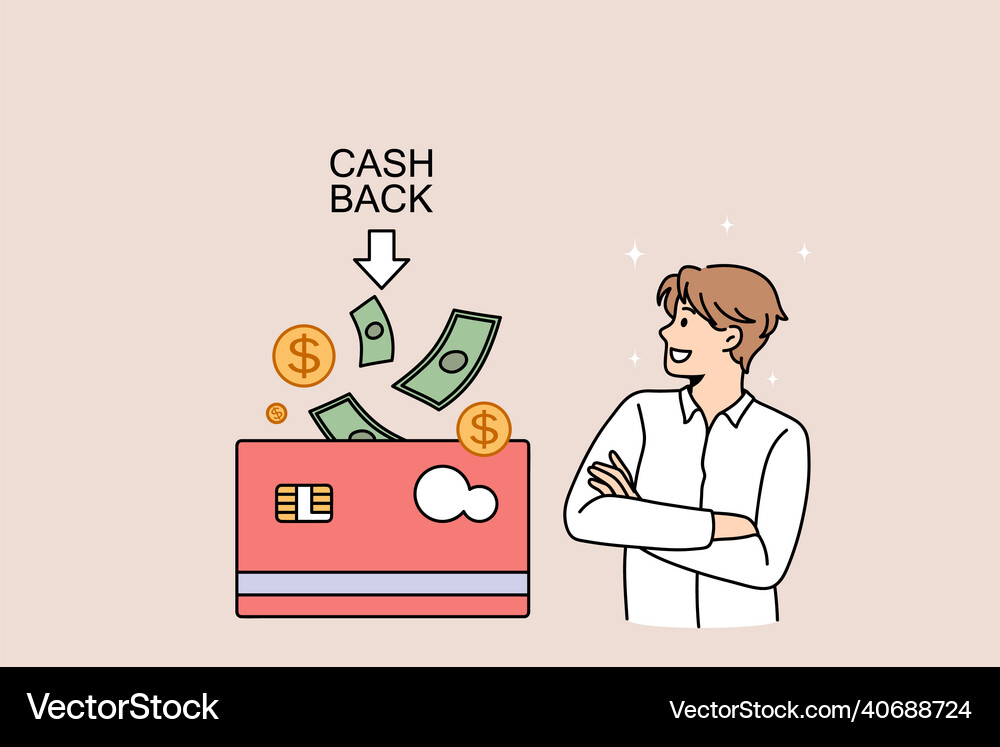 Getting cash back money concept Royalty Free Vector Image