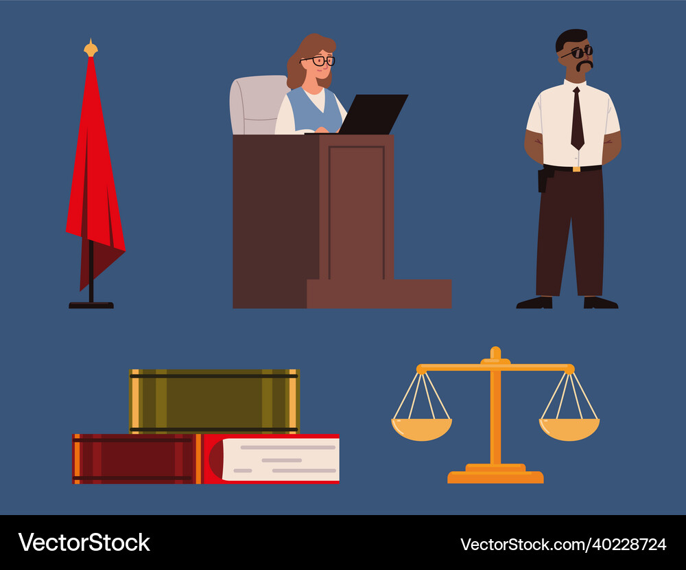 Trial legal icons Royalty Free Vector Image - VectorStock