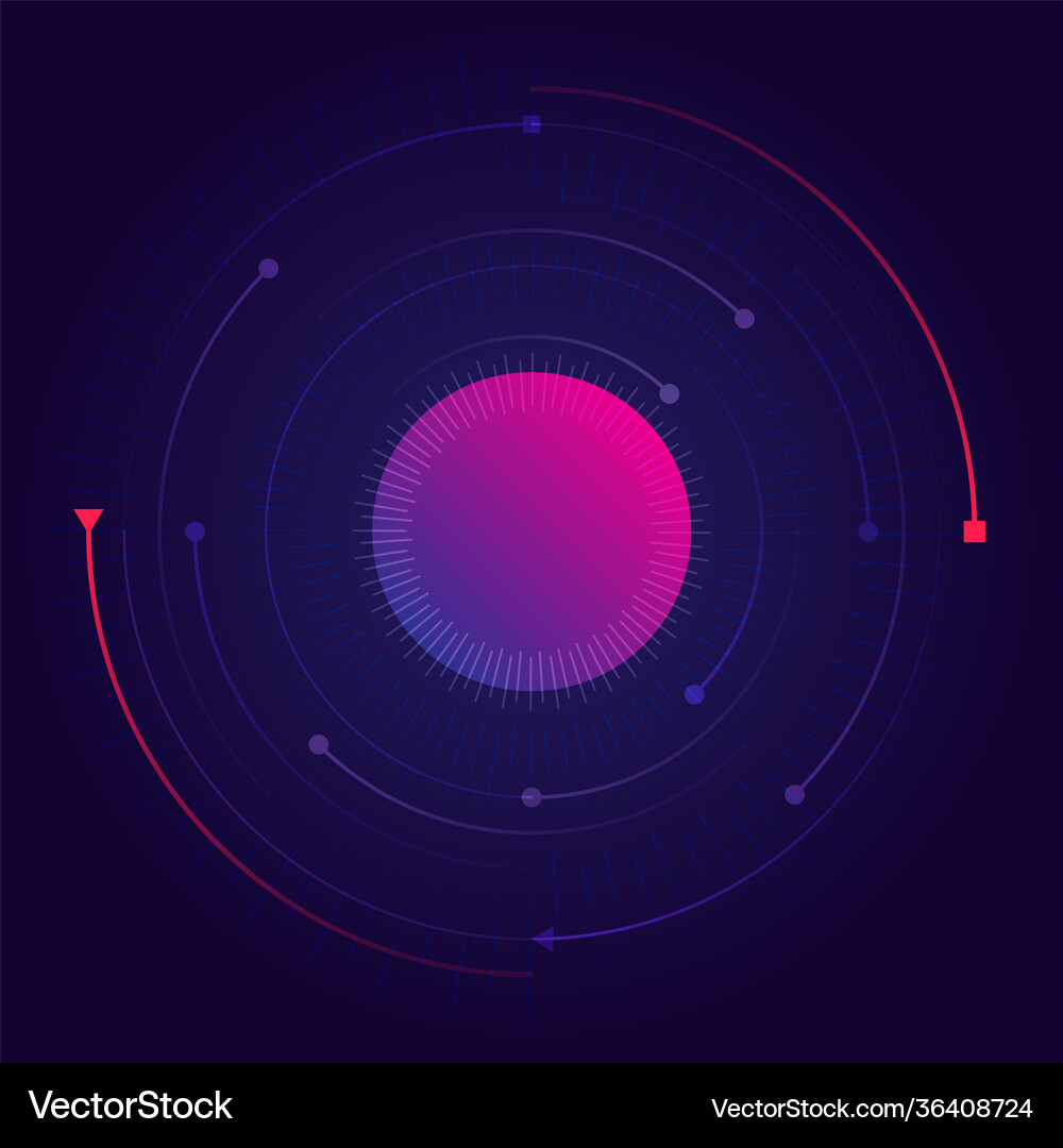 Visualization orbital motion particles Royalty Free Vector