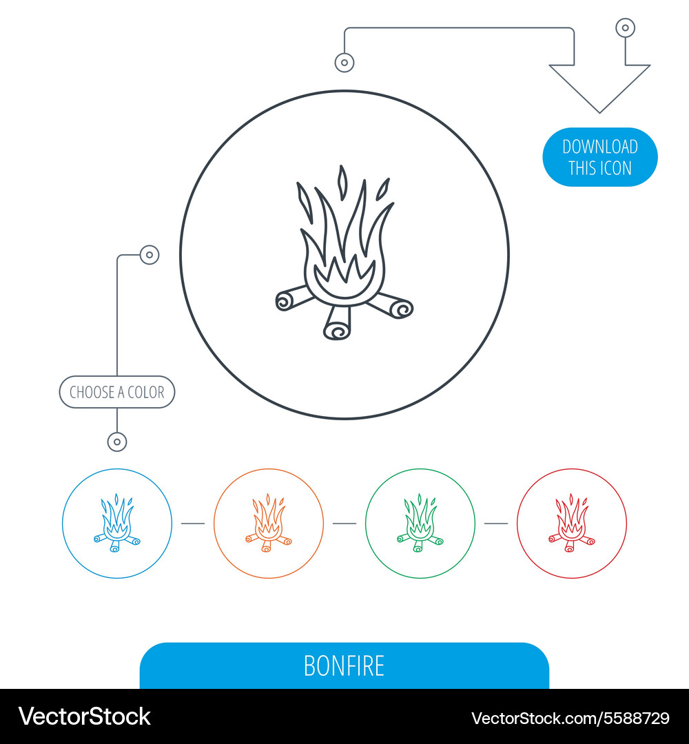 Bonfire icon fire sign Royalty Free Vector Image