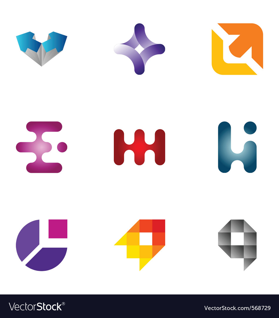 Logo design elements set 42 Royalty Free Vector Image