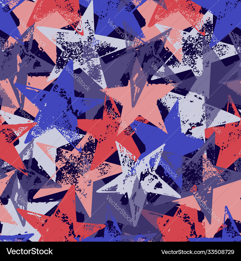 Seamless pattern with hand drawn stars Royalty Free Vector