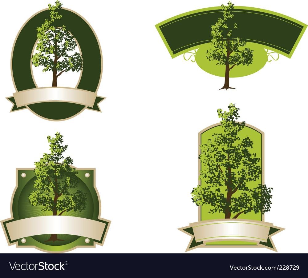 Tree labels Royalty Free Vector Image - VectorStock