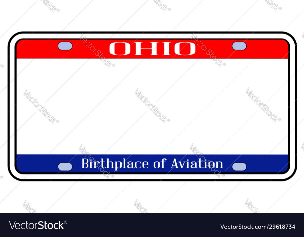 Blank Ohio License Plate Royalty Free Vector Image