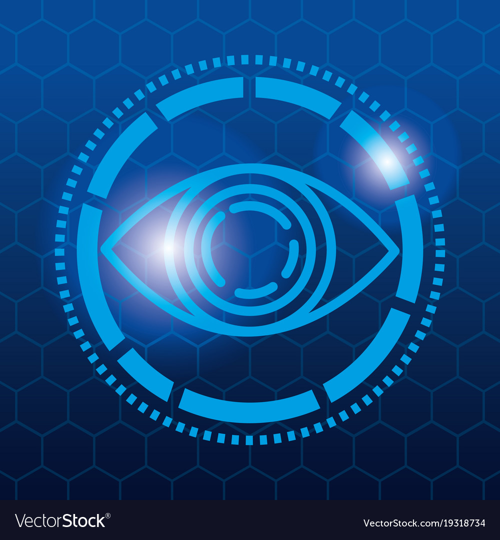 Eye view security technology Royalty Free Vector Image