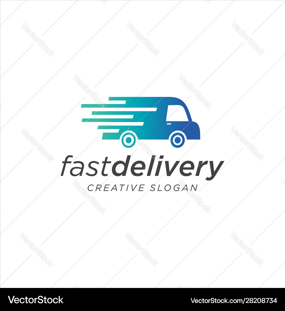Fast delivery logo design Royalty Free Vector Image