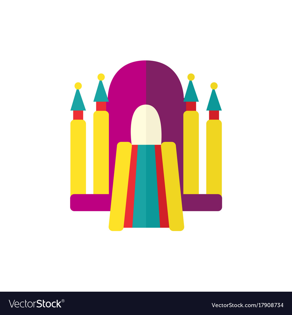 Flat bouncy inflatable castle trampoline Vector Image Flat bouncy inflatable castle trampoline Vector Image