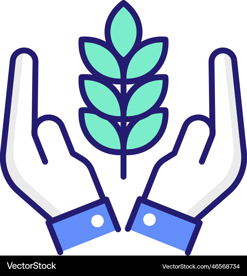 Seed care fill outline icon style Royalty Free Vector Image