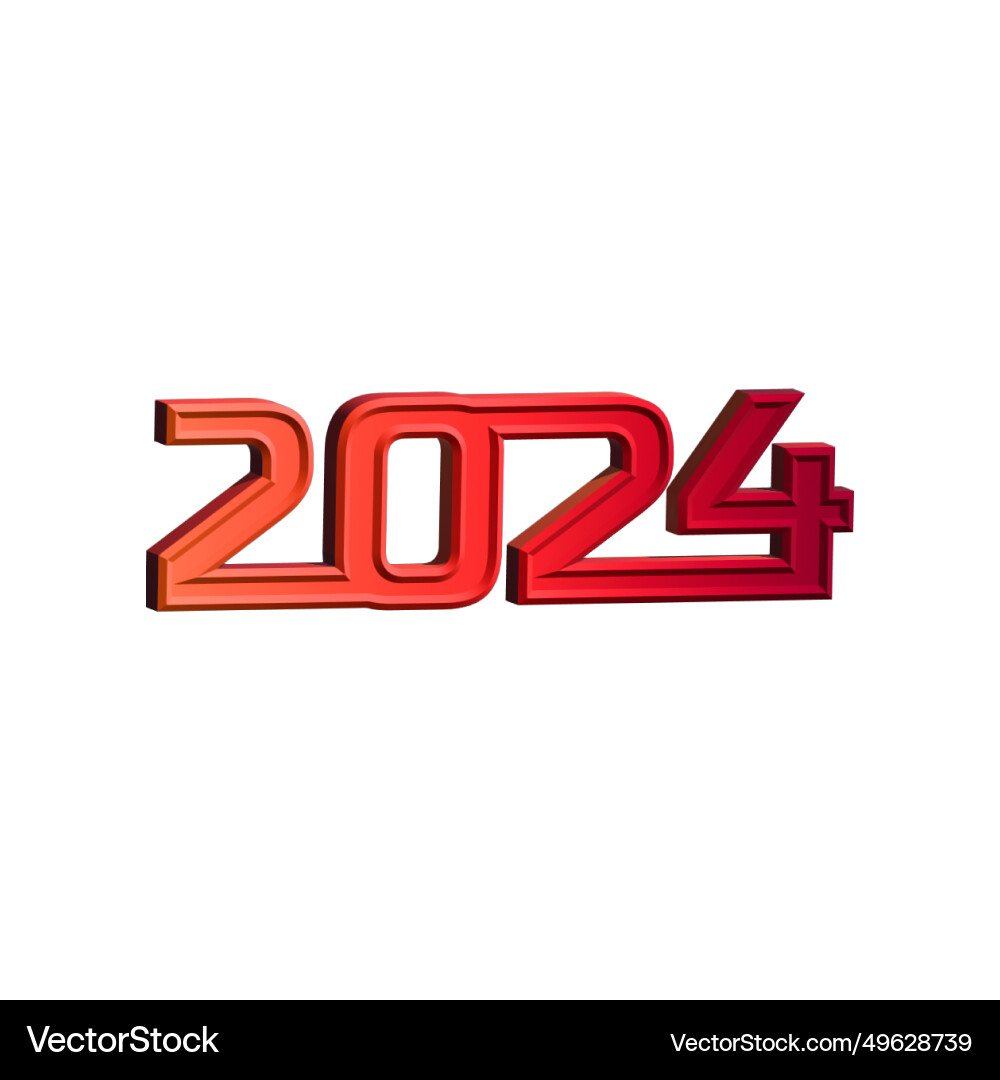 2024 text and number new year design Royalty Free Vector