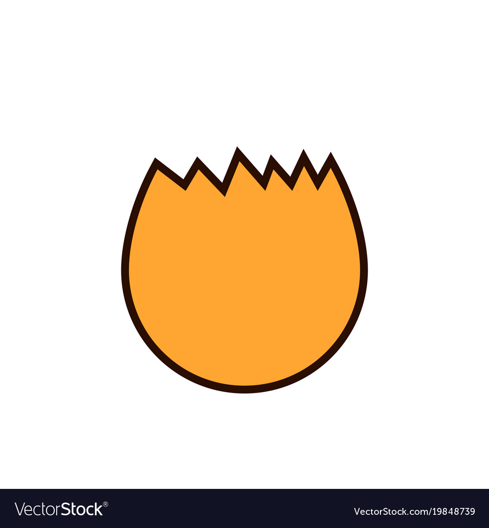 Broken egg icon flat Royalty Free Vector Image Broken egg icon flat Royalty Free Vector Image