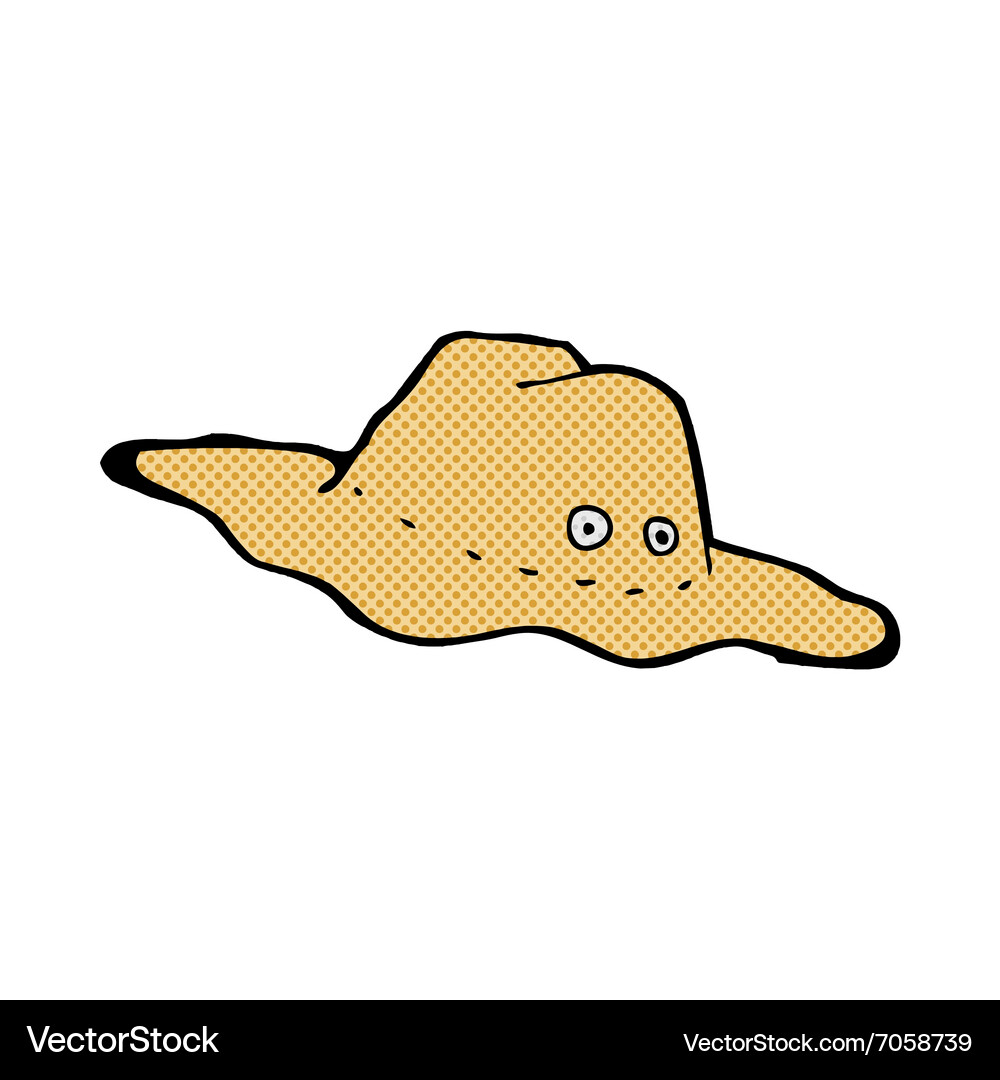Comic cartoon old australian hat Royalty Free Vector Image