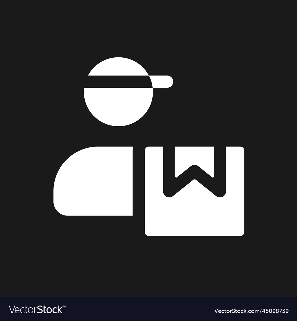 Courier dark mode glyph ui icon Royalty Free Vector Image