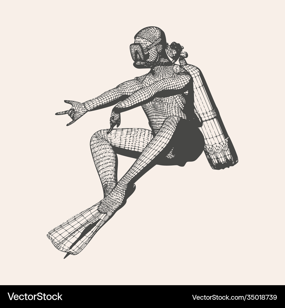 Diving sport concept Royalty Free Vector Image