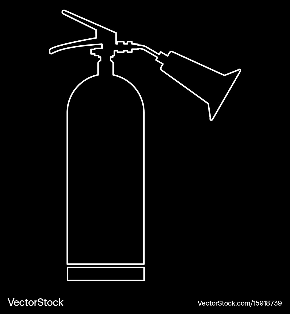 Fire extinguisher white color path icon Royalty Free Vector