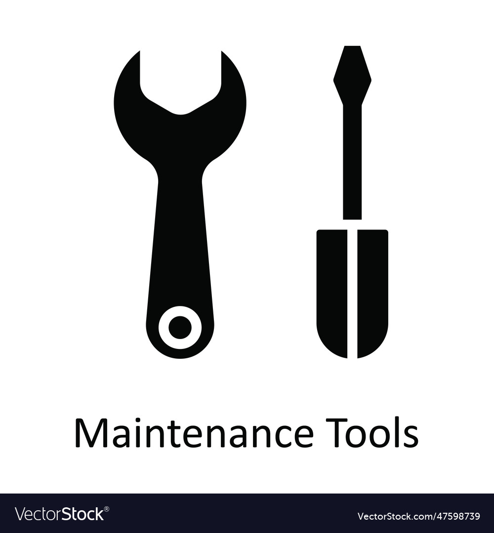 Maintenance tools solid icon design illus Vector Image