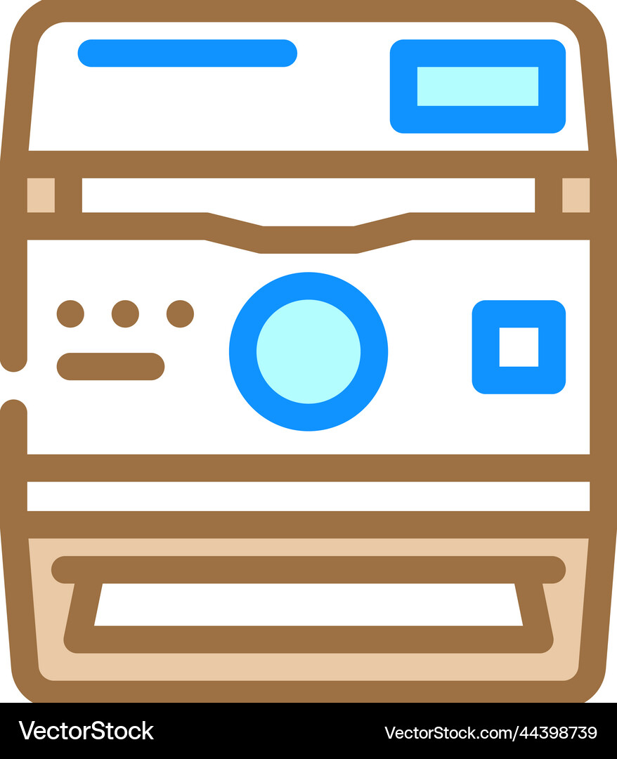 Photo camera retro gadget color icon Royalty Free Vector