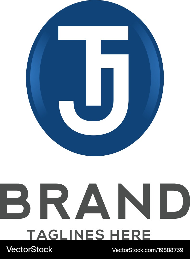 Tj letter logo circle Royalty Free Vector Image