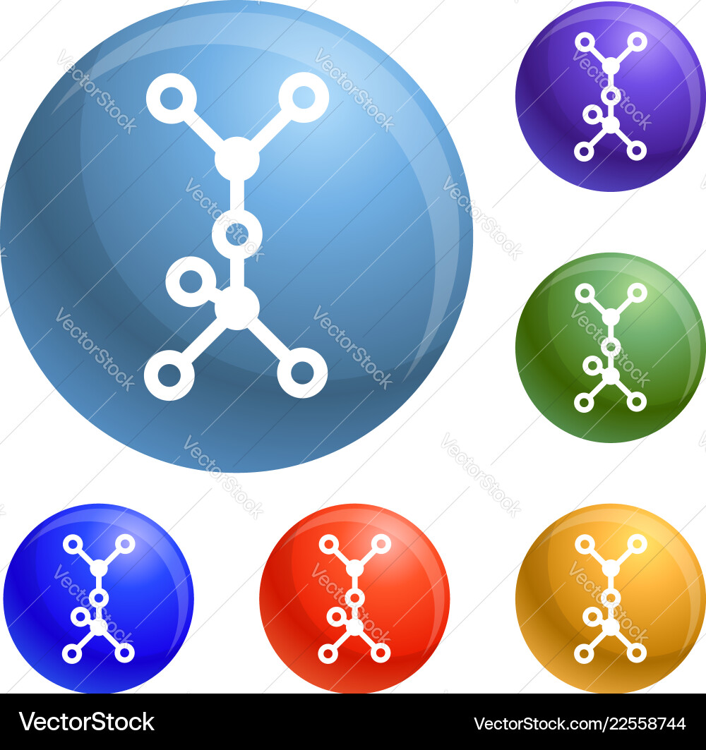 Chemical molecule icons set Royalty Free Vector Image