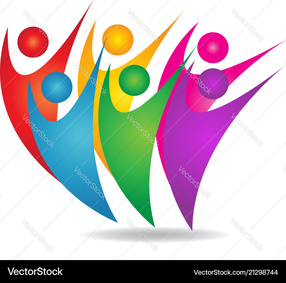 Teamwork group of people logo Royalty Free Vector Image
