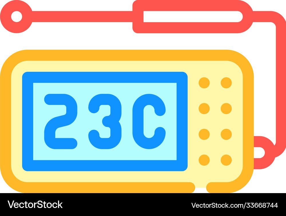 Thermometer with probe measuring equipment color Vector Image