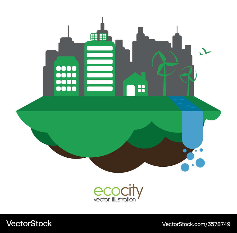 Eco city design Royalty Free Vector Image - VectorStock