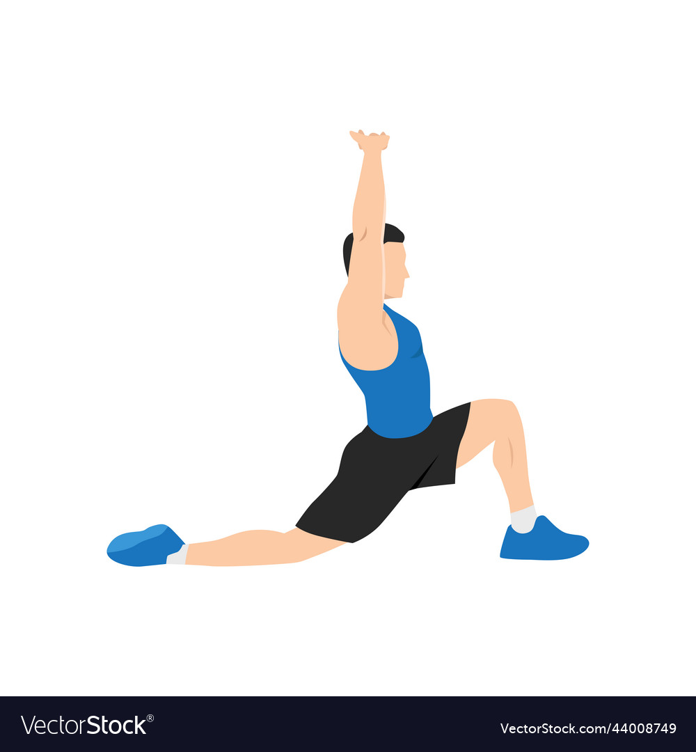 Man doing samson stretch exercise Royalty Free Vector Image