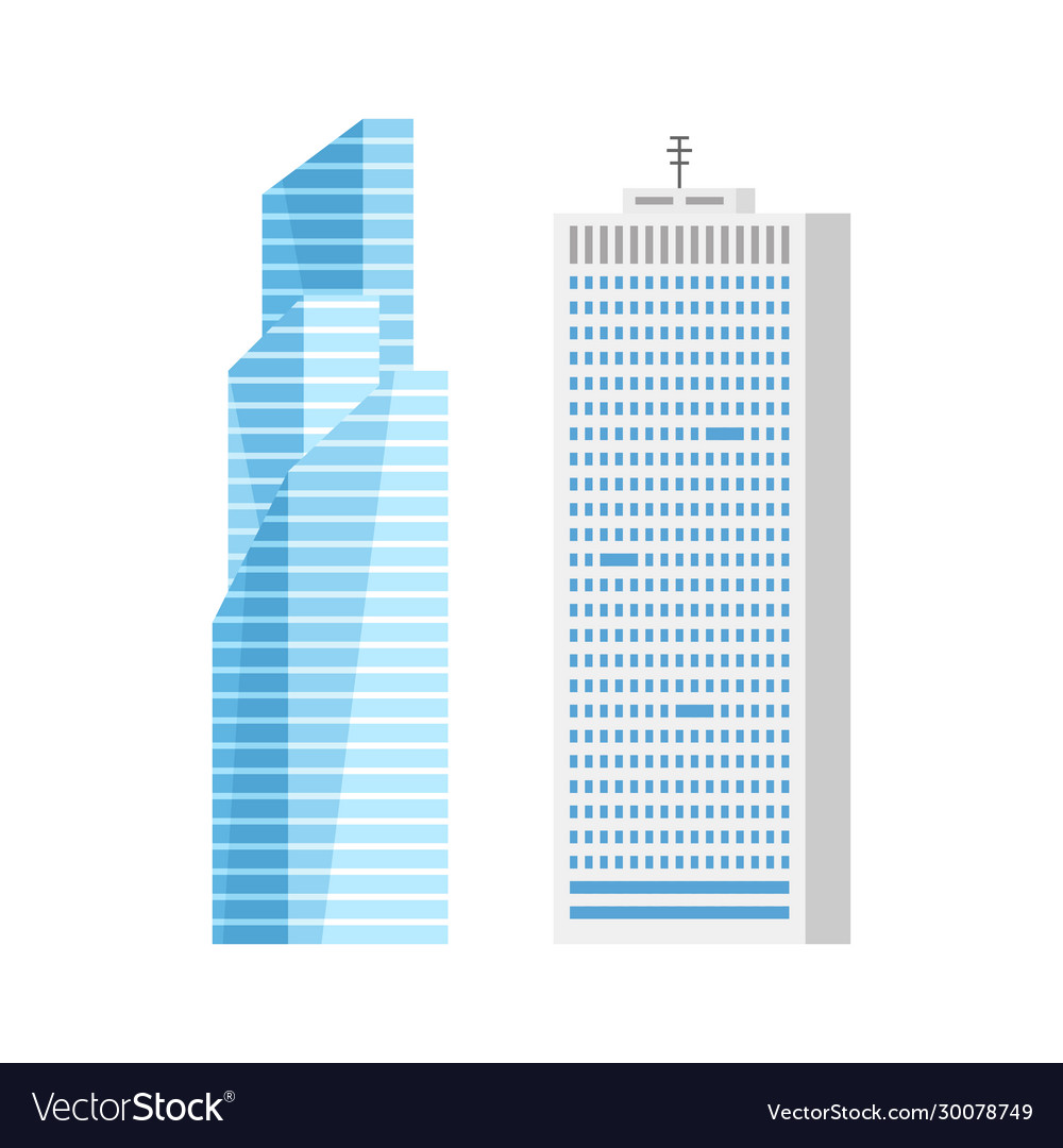 Modern city skyscraper buildings isolated Vector Image