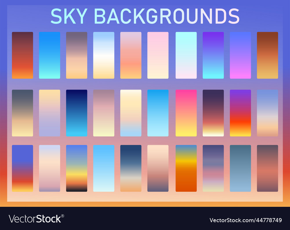 Sky color gradient background set templates Vector Image