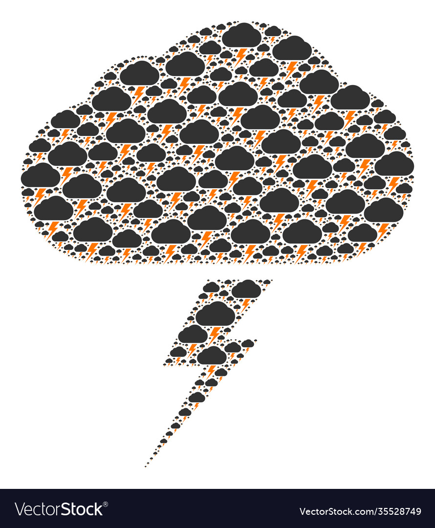Thunderstorm icon recursive composition Royalty Free Vector Thunderstorm icon recursive composition Royalty Free Vector