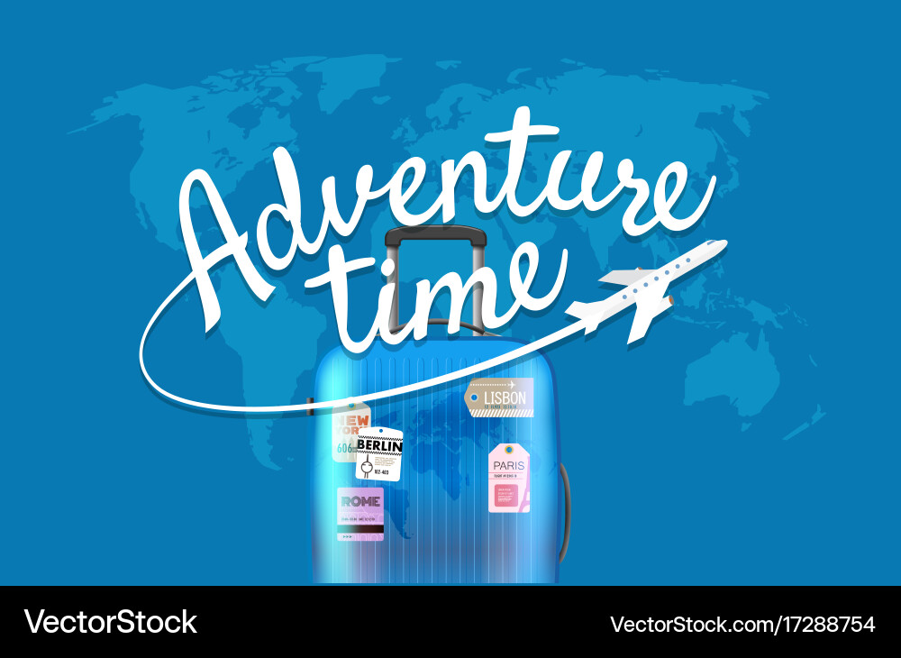 Adventure time world map with logo Royalty Free Vector Image